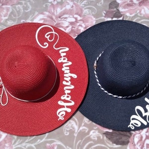 Beach Floppy Beach Vinyl Red Hat Personalized Chic Red Beach Floppy ...