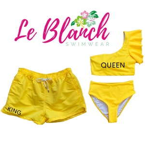 Couples Matching Solid Swimsuit Swimwear Swimming Trunks Set. - Etsy