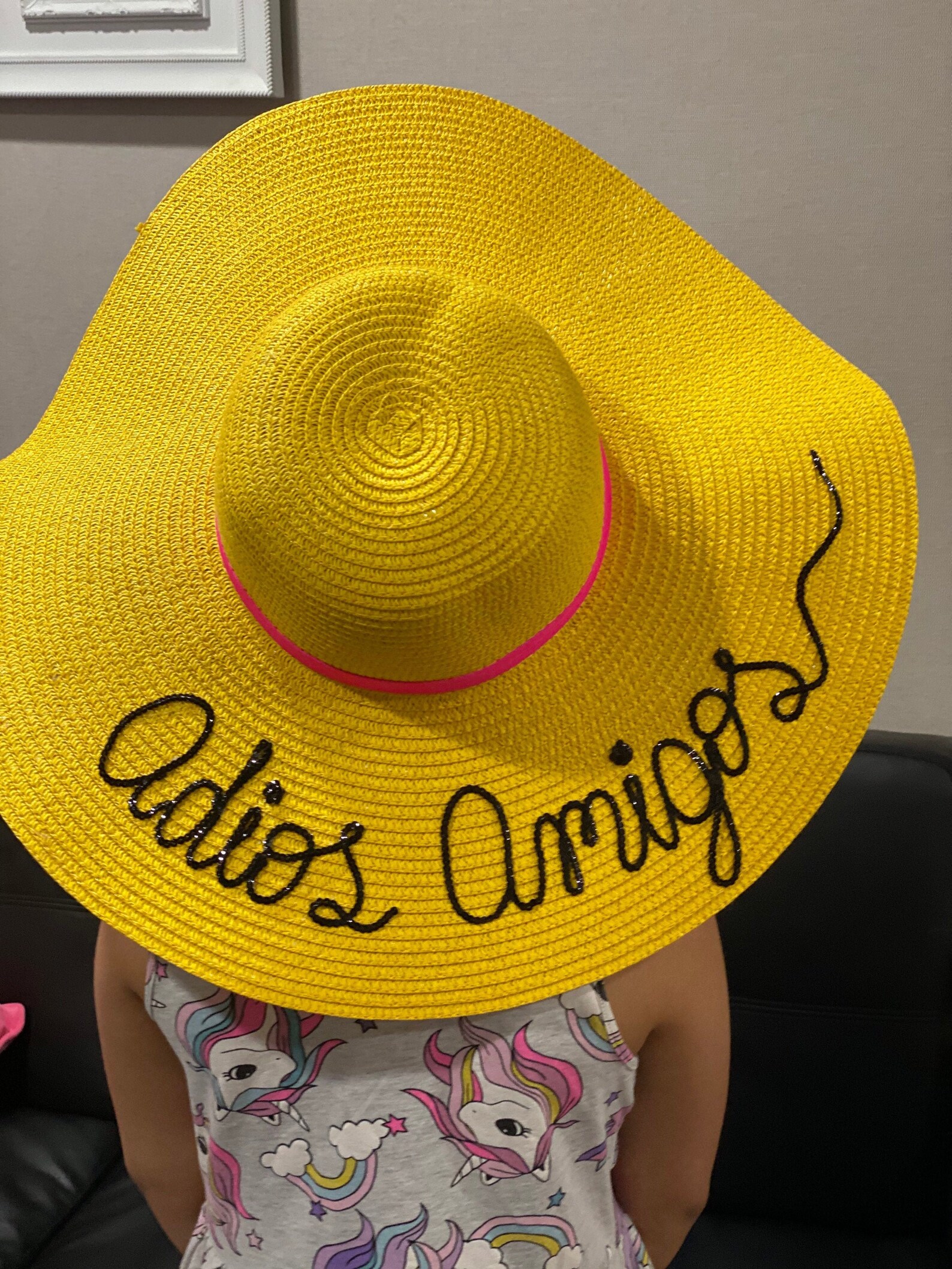 Beach Floppy Beach Vinyl Yellow Hat Personalized Bride Hat, Sequin ...