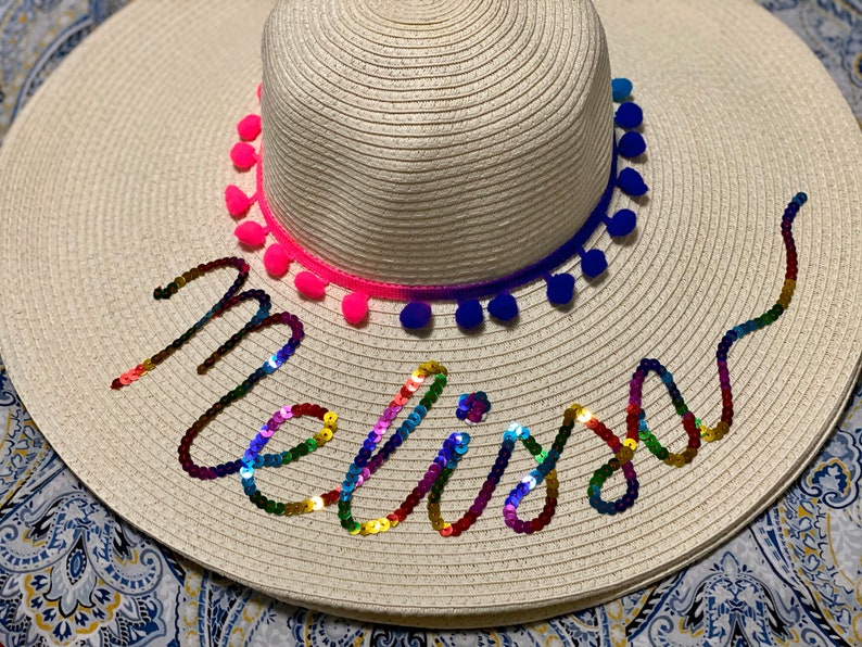 Baby Toddler Young Girls Sequin Hats Personalized Sun Hat - Etsy
