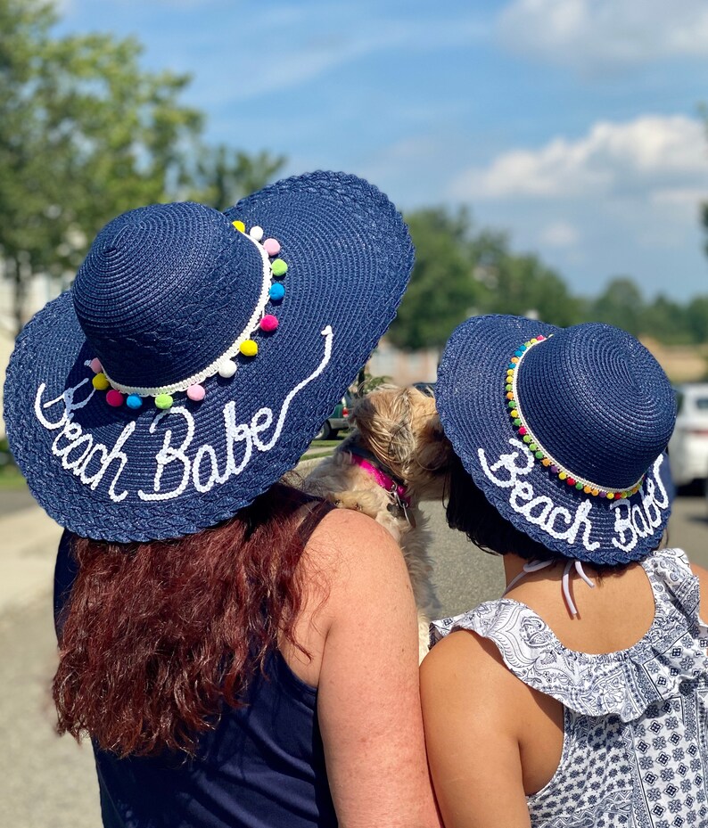 Floppy Blue Beach Sequin Vinyl Hat Personalized Bride Hat - Etsy
