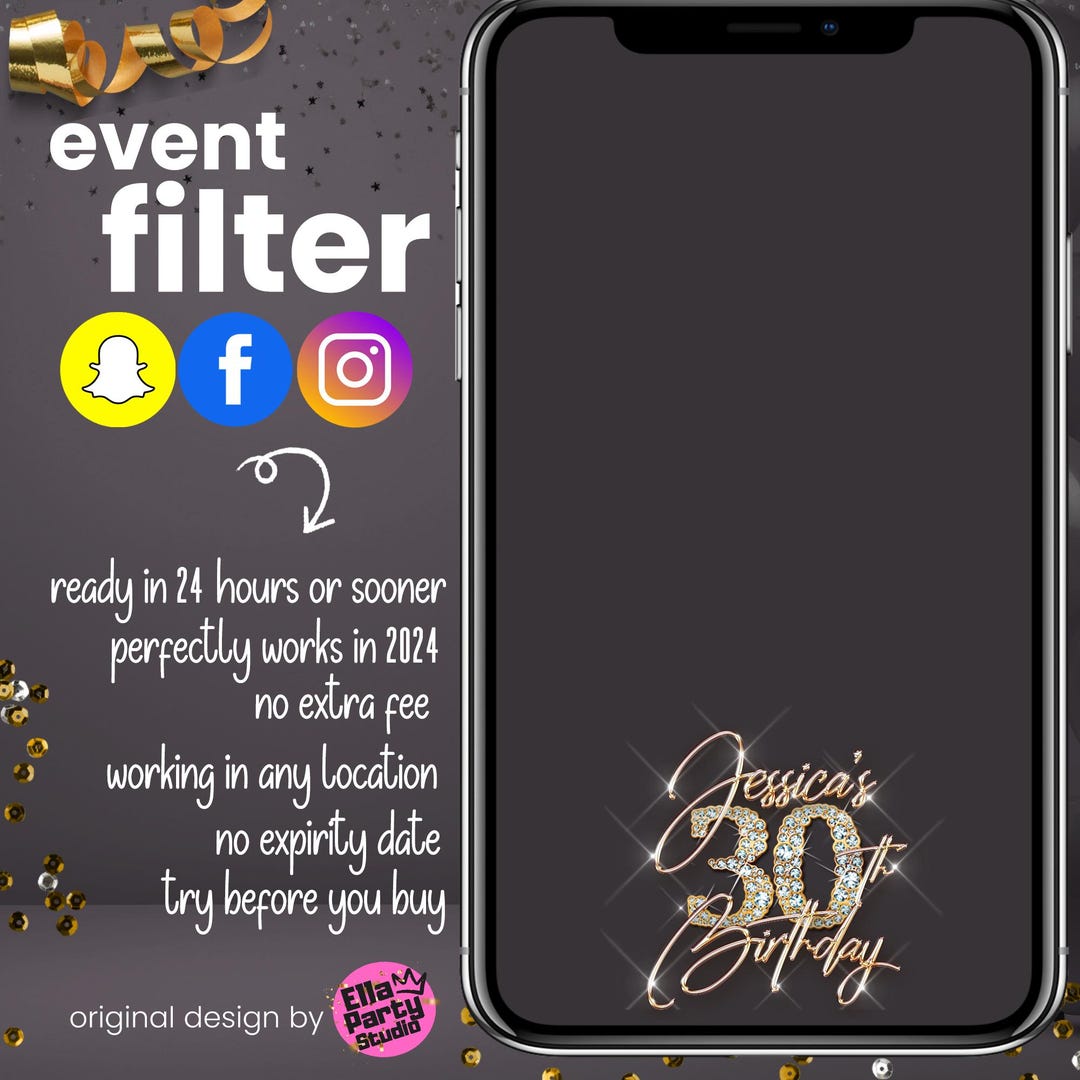 Gold Snapchat Lens Classic Birthday Filter Bday Snapchat Filter ...