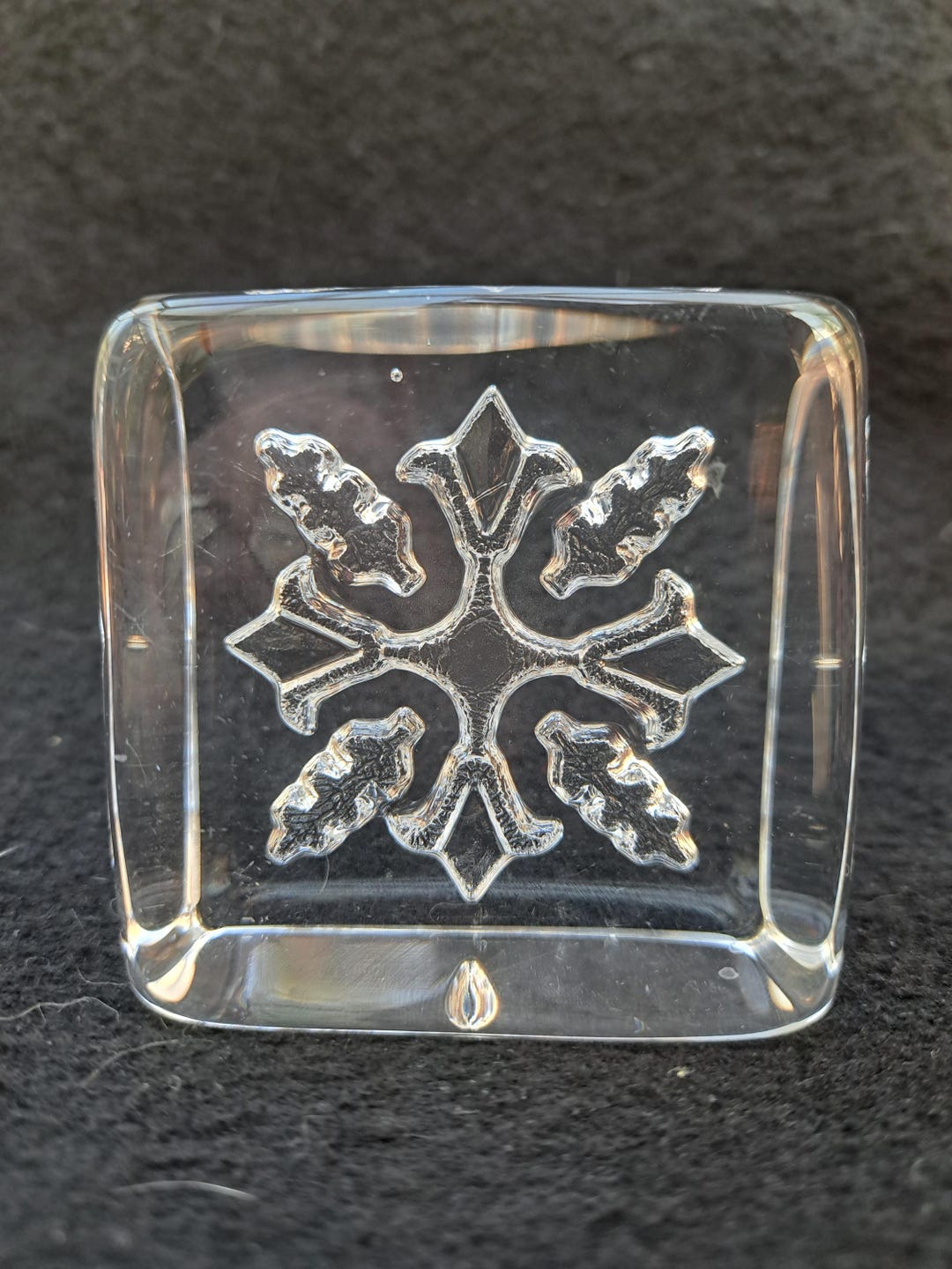 Vintage Hadeland Norway Krystal Paperweight. Snowflake. Full Lead ...