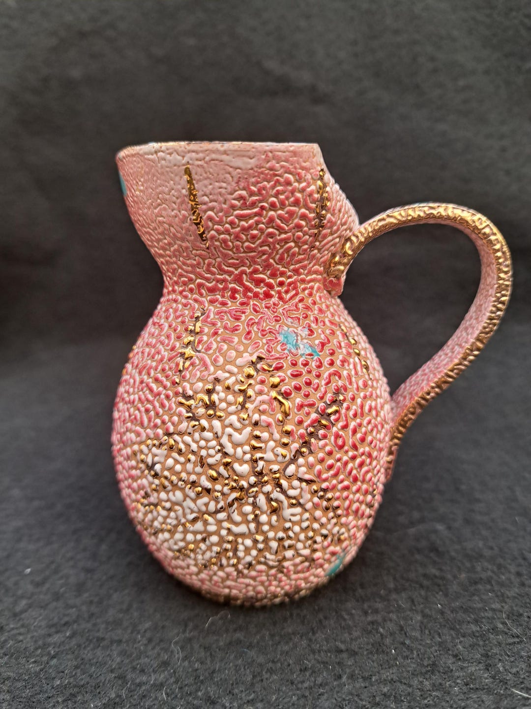 Vintage Italian Pottery Jug. Italy. 1950s 1960s. Lustre Speckled Glaze ...
