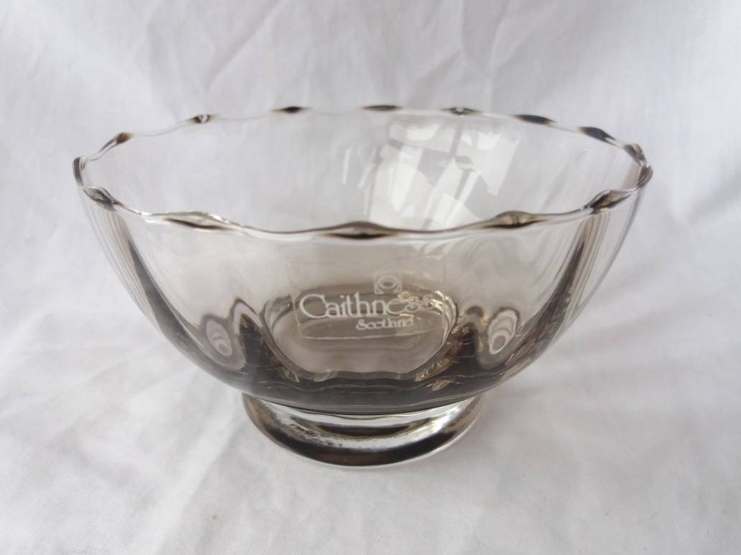 Caithness Glass Cased Party Bowl in Peat Colour. Scalloped Bowl. Colin ...