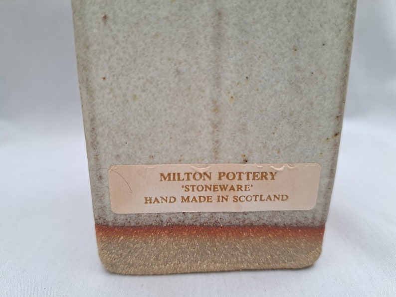 Vintage Milton Pottery Stoneware Vase. Partial Glazing and Relief Decor ...