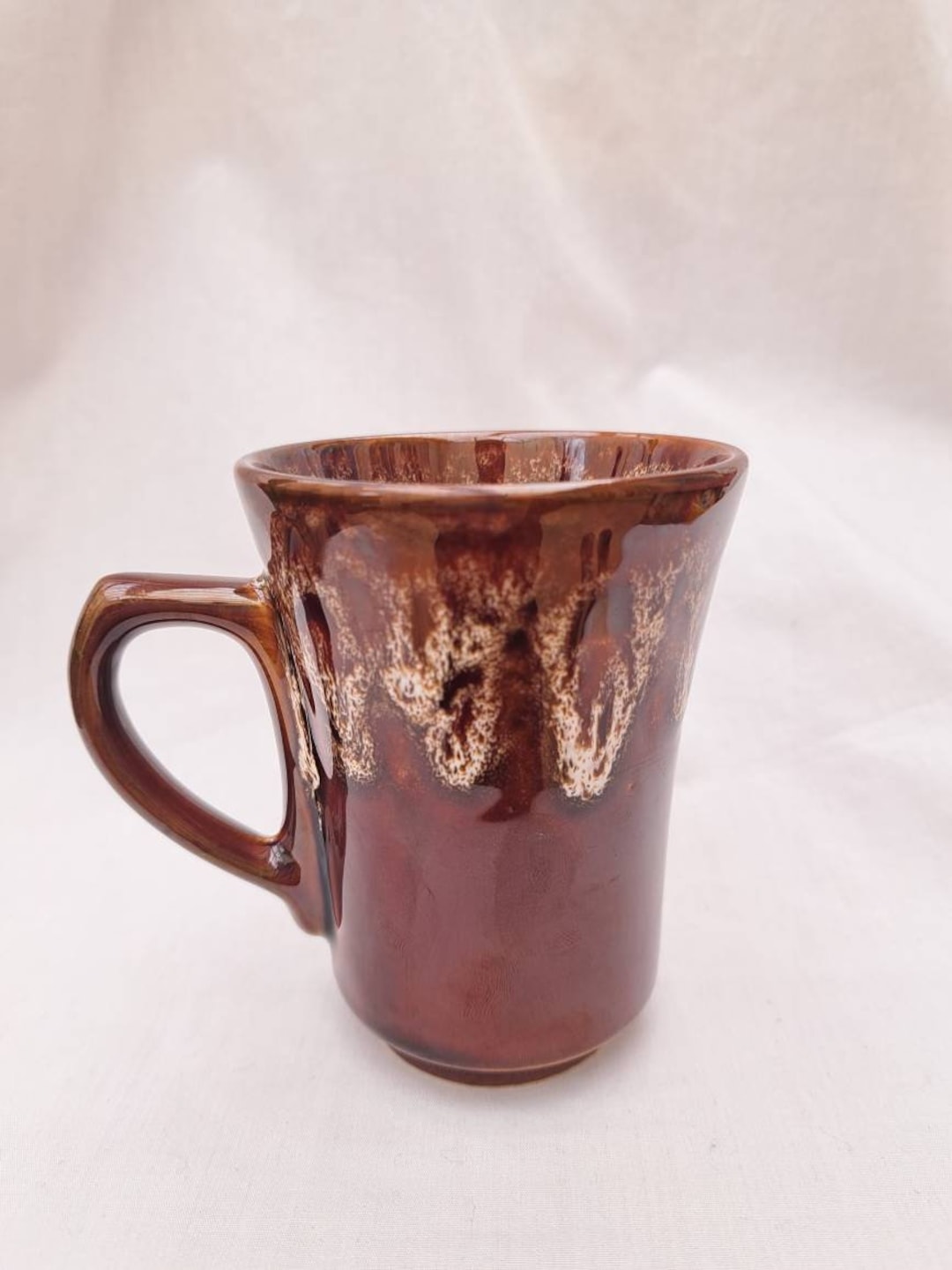 Vintage Fosters Pottery Honeycomb Coffee Mug. Caramel. Drip Glaze ...