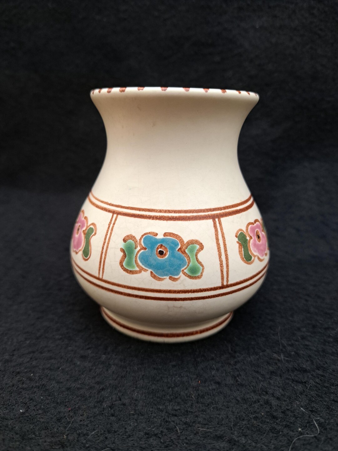 Vintage Honiton Pottery Posy Vase. Manaton Pattern Vase Art Deco ...
