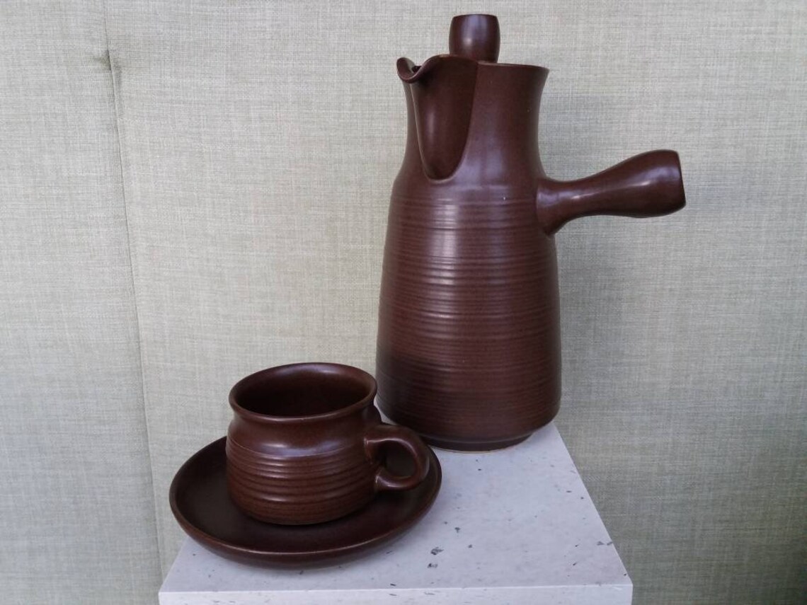 Vintage Denby Langley Mayflower Coffee Pot Cups and Saucers. | Etsy UK