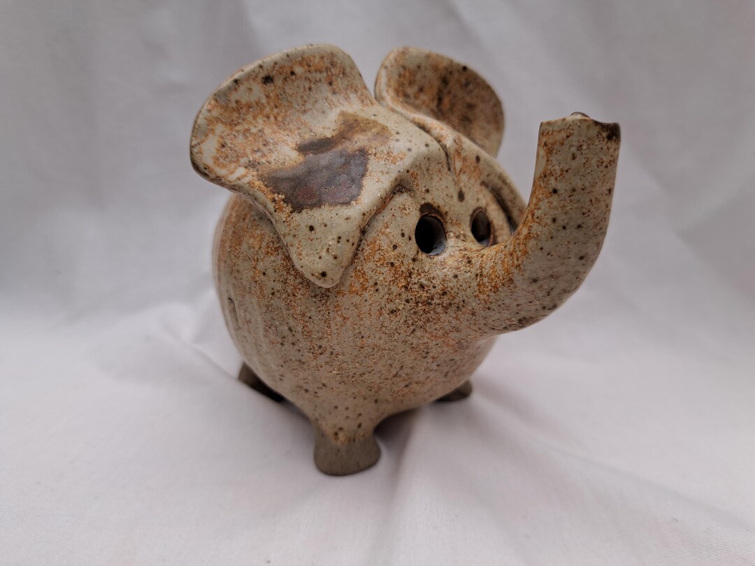 Vintage Cooper Pottery Elephant Money Bank. Terry Davies. CP Mark ...
