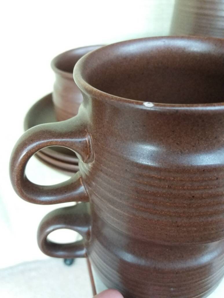 Vintage Denby Langley Mayflower Coffee Pot Cups and Saucers. | Etsy UK