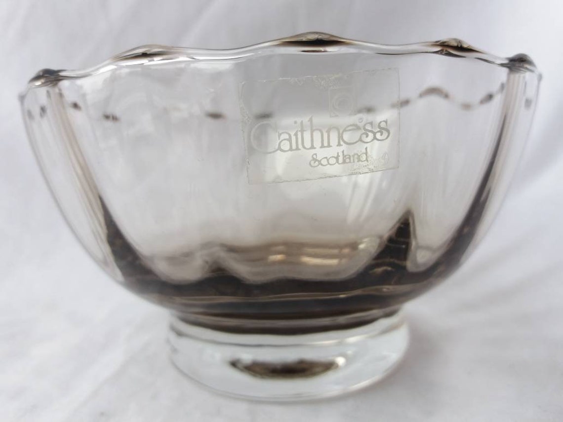 Caithness Glass Cased Party Bowl in Peat Colour. Scalloped - Etsy