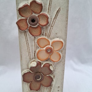 Vintage Milton Pottery Stoneware Vase. Partial Glazing and Relief Decor ...