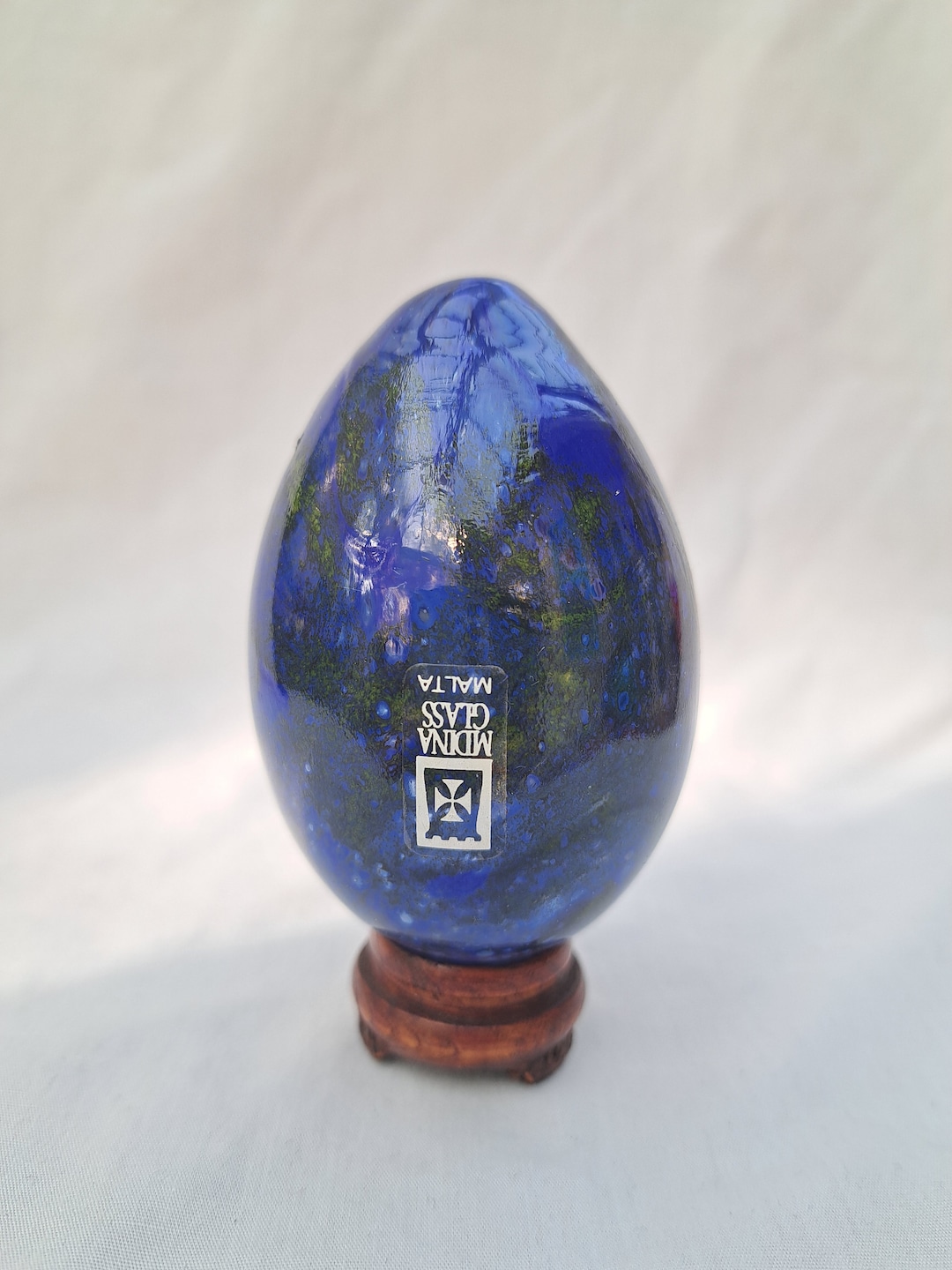Vintage Mdina Glass Egg Paperweight. Made in Malta. Maltese Glass ...