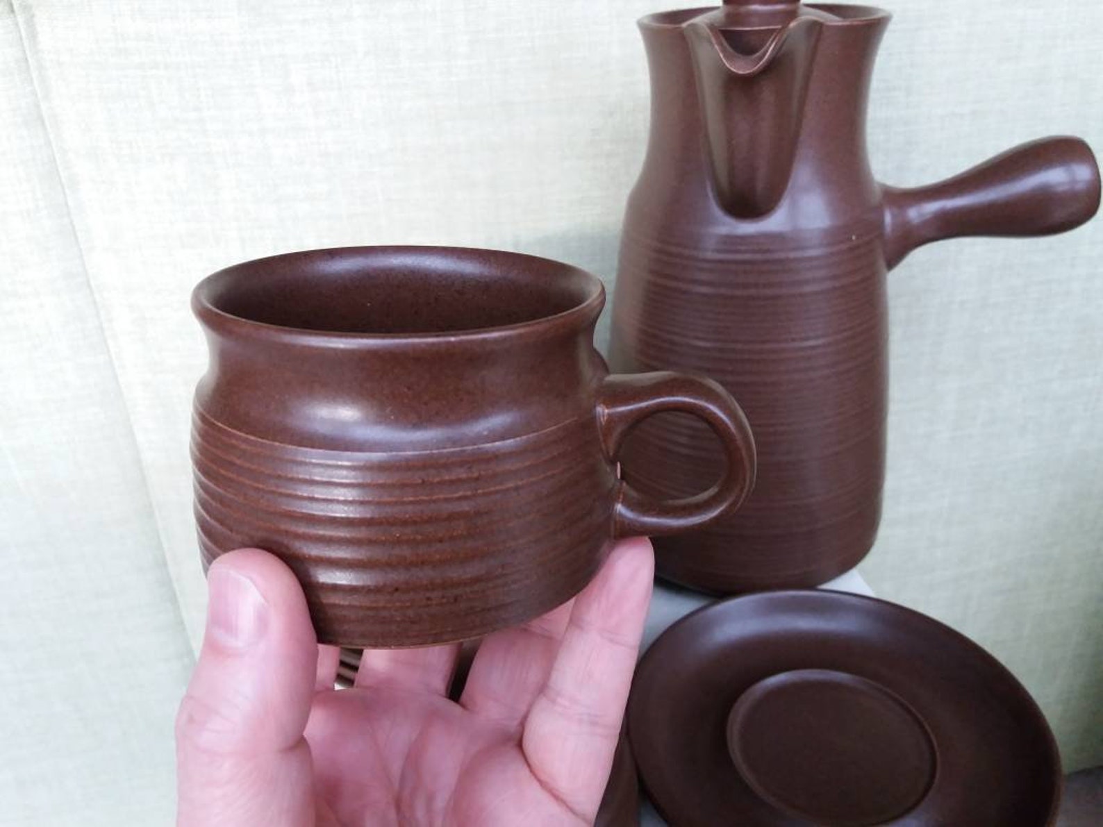 Vintage Denby Langley Mayflower Coffee Pot Cups and Saucers. - Etsy UK
