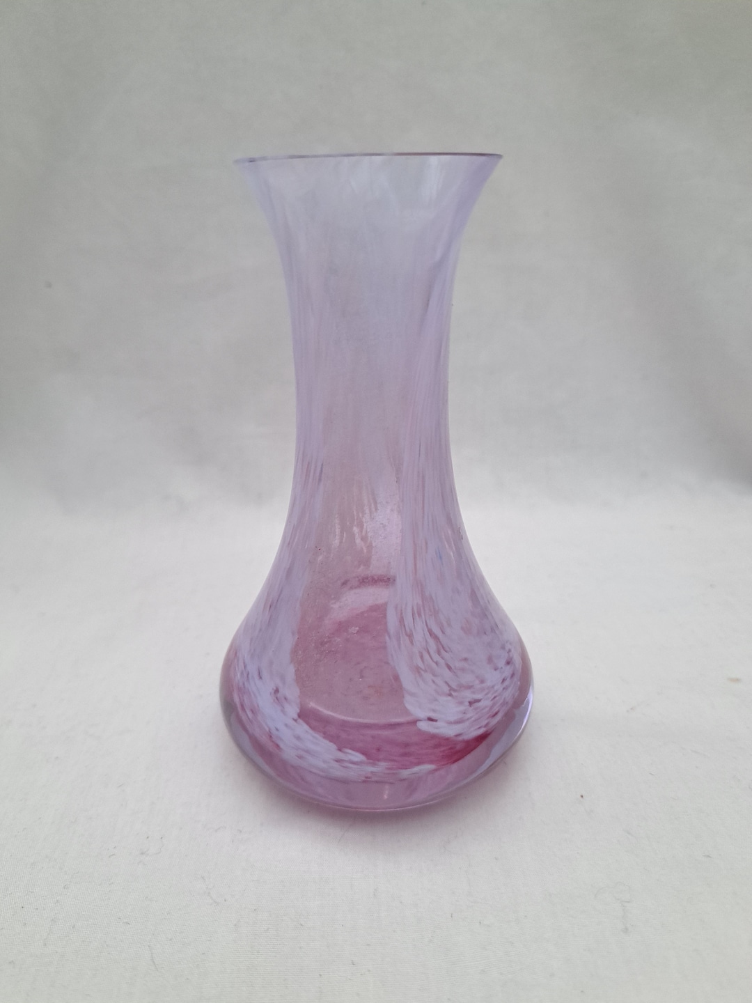 Vintage Caithness Glass Rondo Posy Vase in Swirling Lilac and White ...