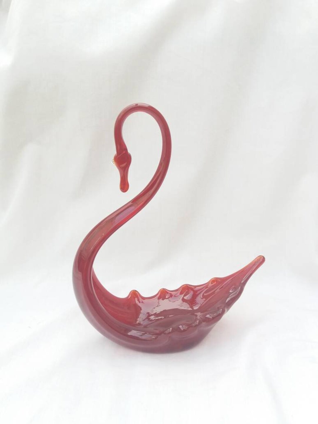 Vintage Whitefriars Glass Swan Ruby Red English Glass Swan Bowl - Etsy