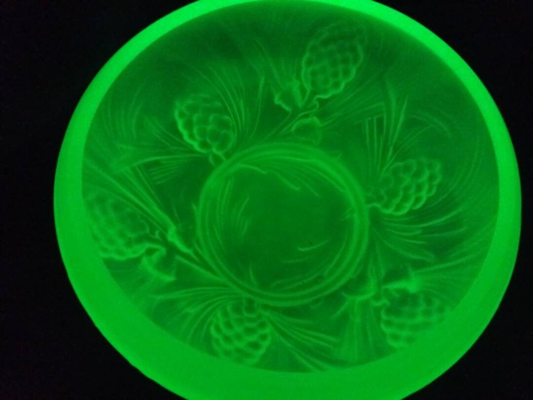 Vintage Jobling Glass Fir Cone Bowl. Art Deco Uranium Glass 1935 ...