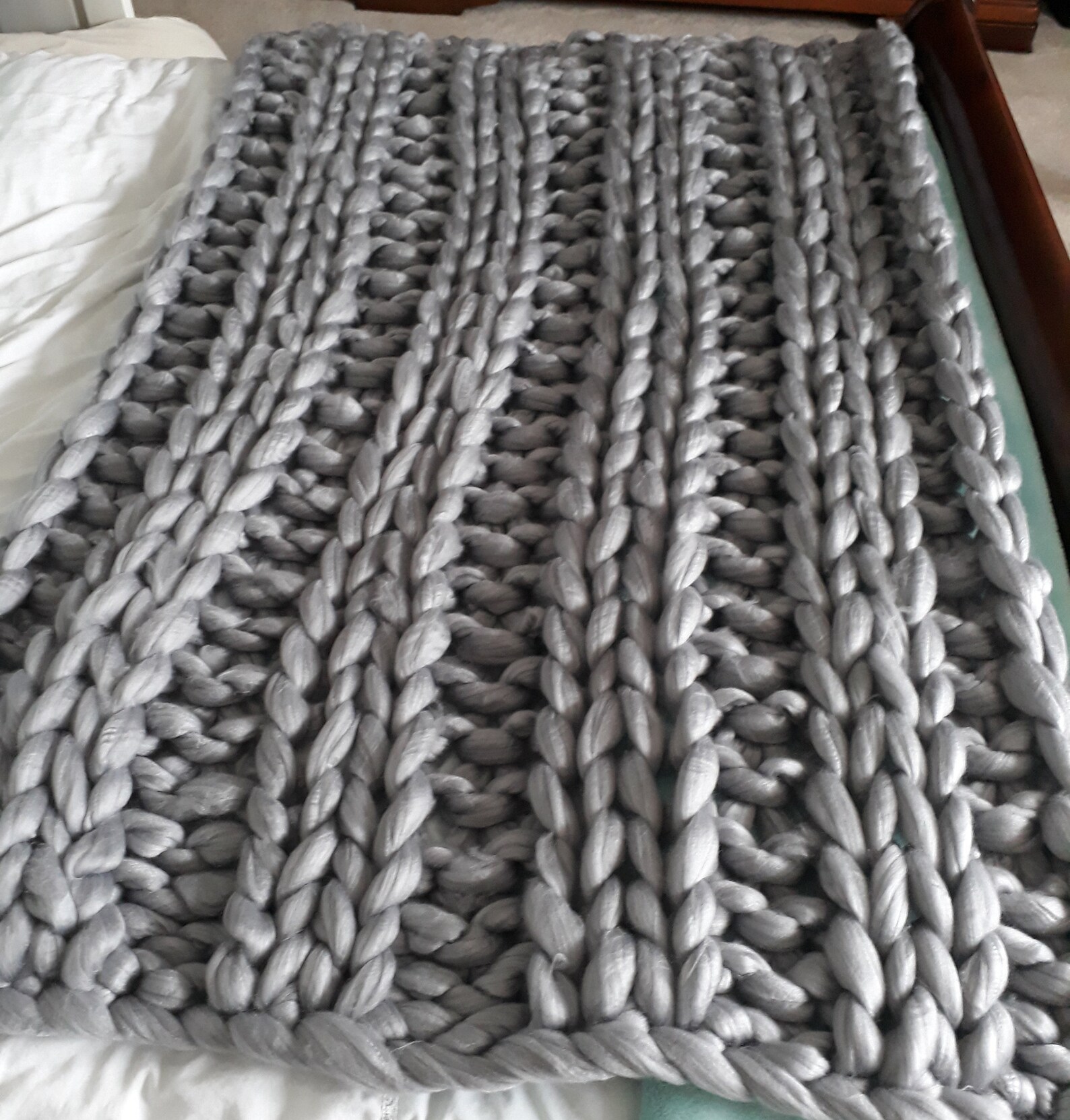 Chunky Knit Ribbed Pattern Blanket Various Colours Hand | Etsy