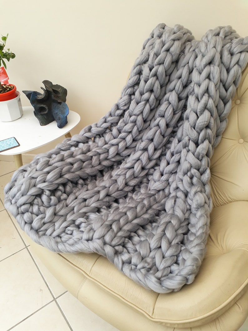 Chunky Knit Ribbed Pattern Blanket Various Colours Hand Made - Etsy UK