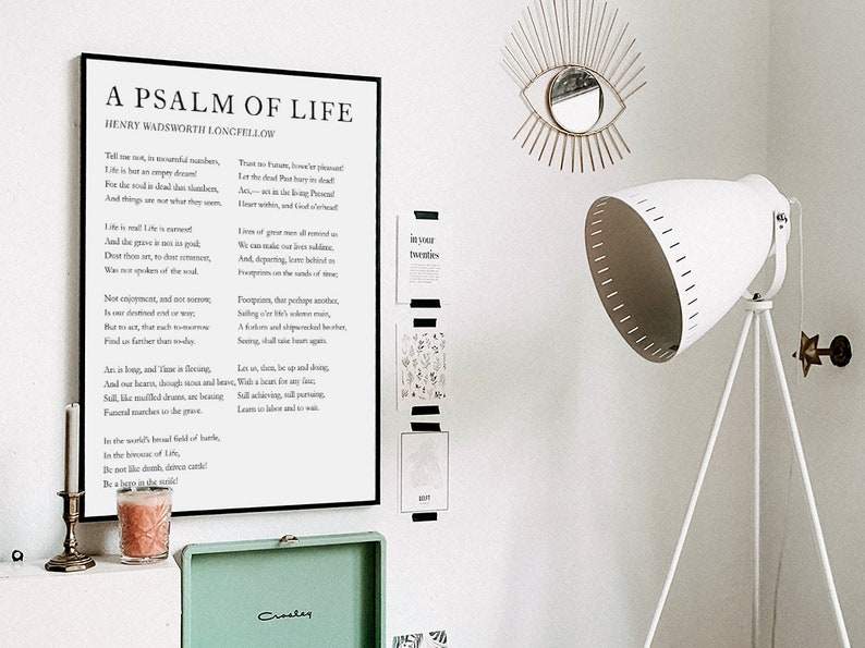 A Psalm of Life Poem Henry Wadsworth Longfellow Printable, Digital ...