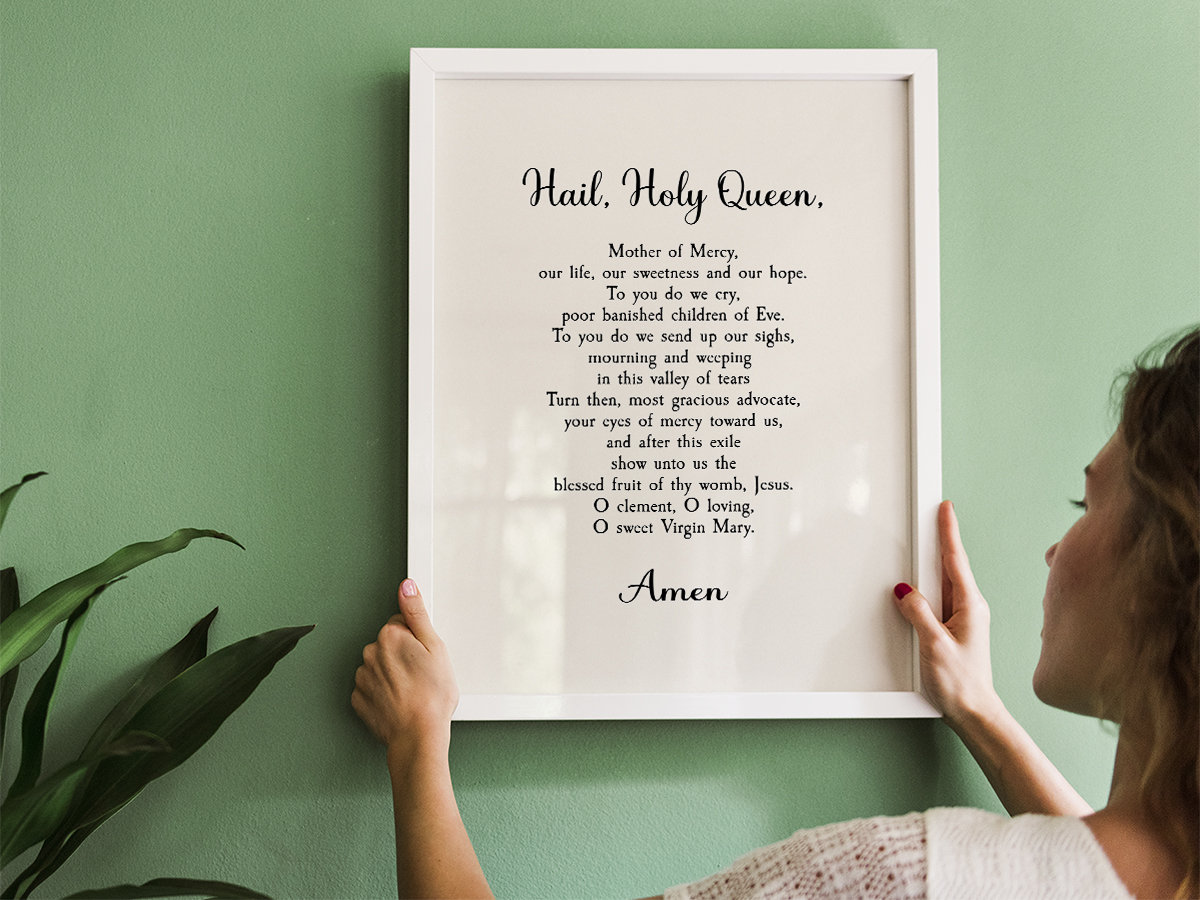 Hail Holy Queen Prayer Printable, Catholic Print, Digital Download ...