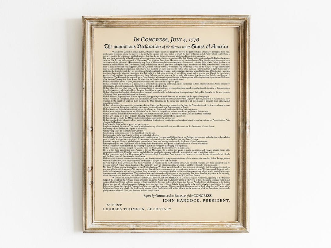 Declaration of Independence Printable, Vintage Historical Document ...