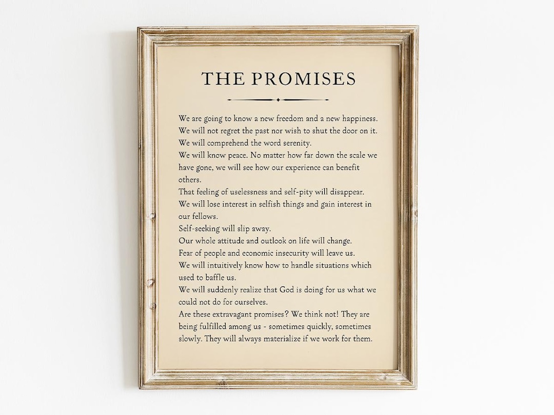 The AA Promises Alcoholics Anonymous Printable, Digital Download ...