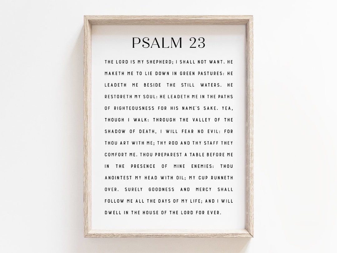 Psalm 23 Printable, King James Version, Bible Verse Print, Digital ...