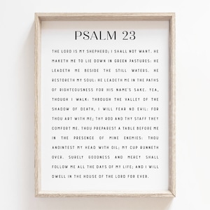 Psalm 23 Printable, King James Version, Bible Verse Print, Digital ...
