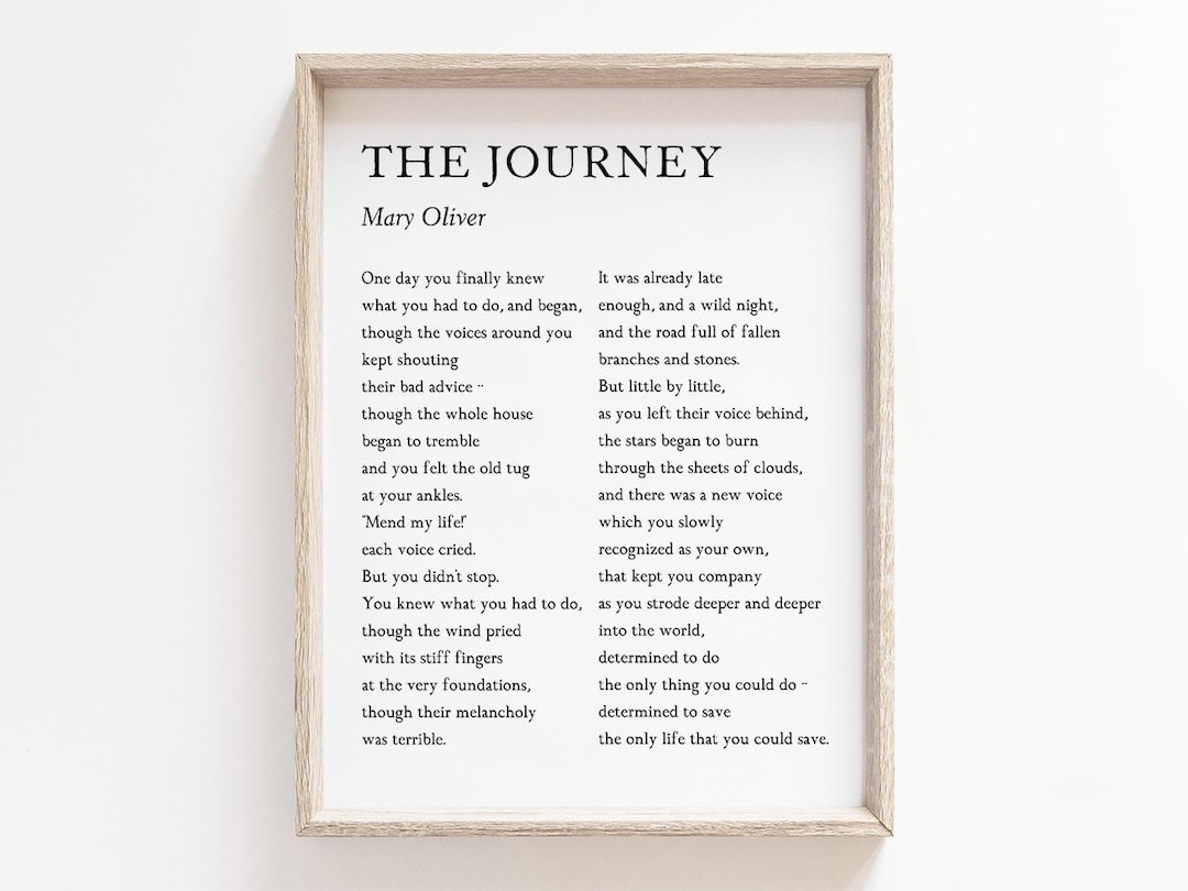 The Journey Poem by Mary Oliver Printable, Digital Download, Inner ...