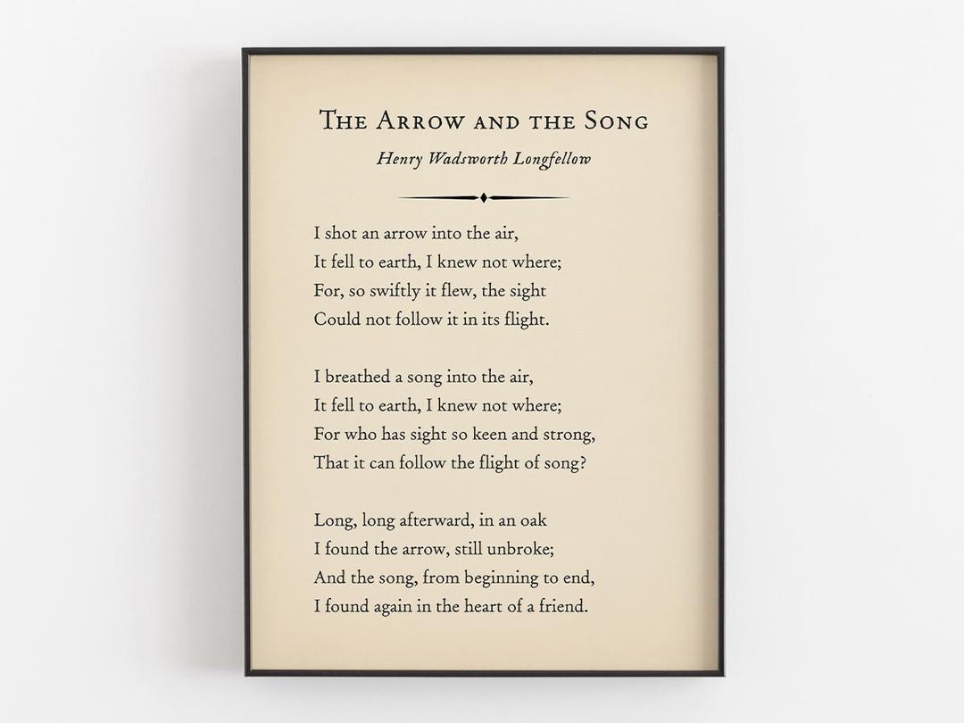 Der Pfeil und der Song Gedicht Henry Wadswertige Longfellow Printable ...