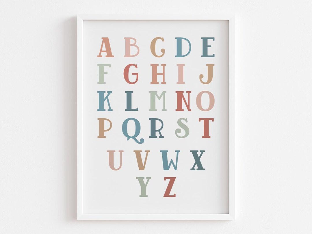 The Alphabet ABC Rainbow Printable, Educational Chart Print, Digital ...