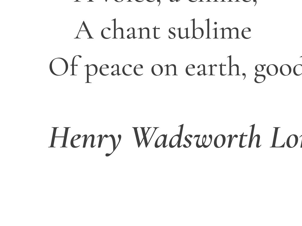 Christmas Bells Poem Quote Henry Wadsworth Longfellow Printable ...