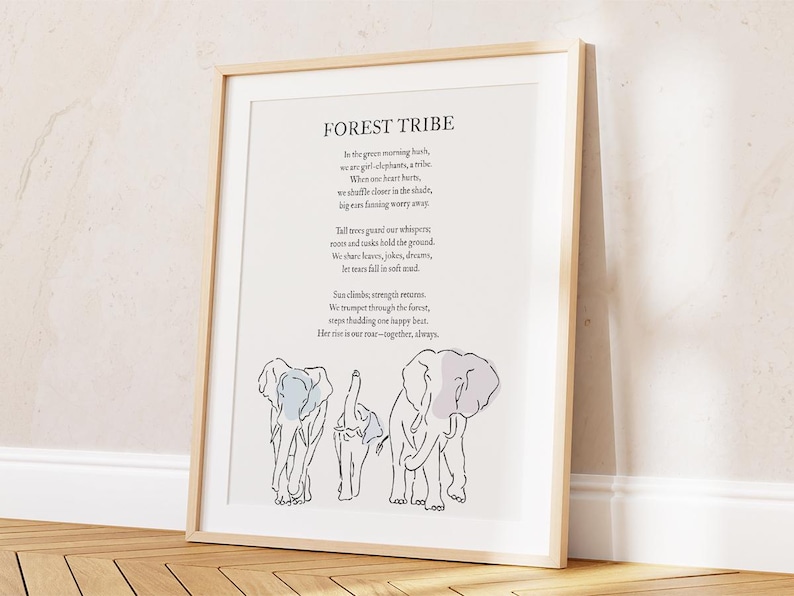 Elephant Forest Female Tribe Poem Printable, Digital Download ...