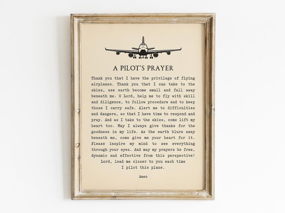 Pilot's Prayer Dear Lord Thank You Printable, Digital Download ...