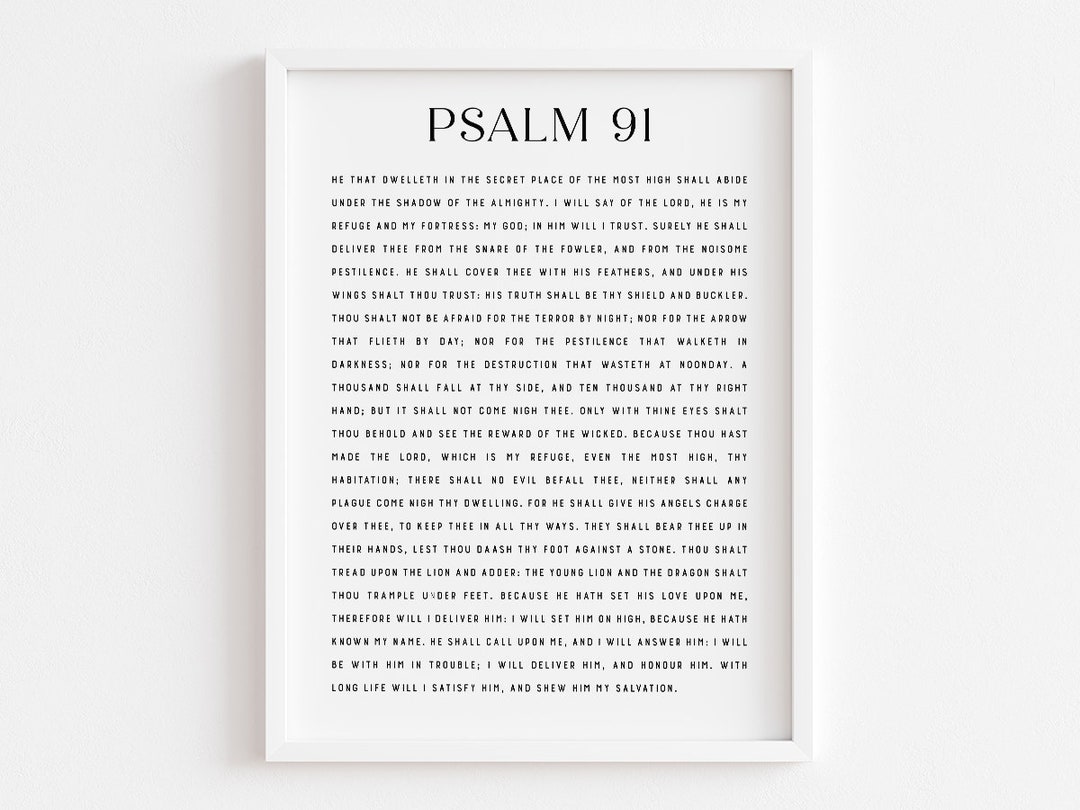 Psalm 91 Printable, King James Version, Bible Verse Print, Digital ...