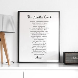 The Apostles Creed Prayer Printable, Catholic Print, Digital Download ...