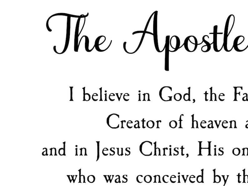 The Apostles Creed Prayer Printable, Catholic Print, Digital Download ...
