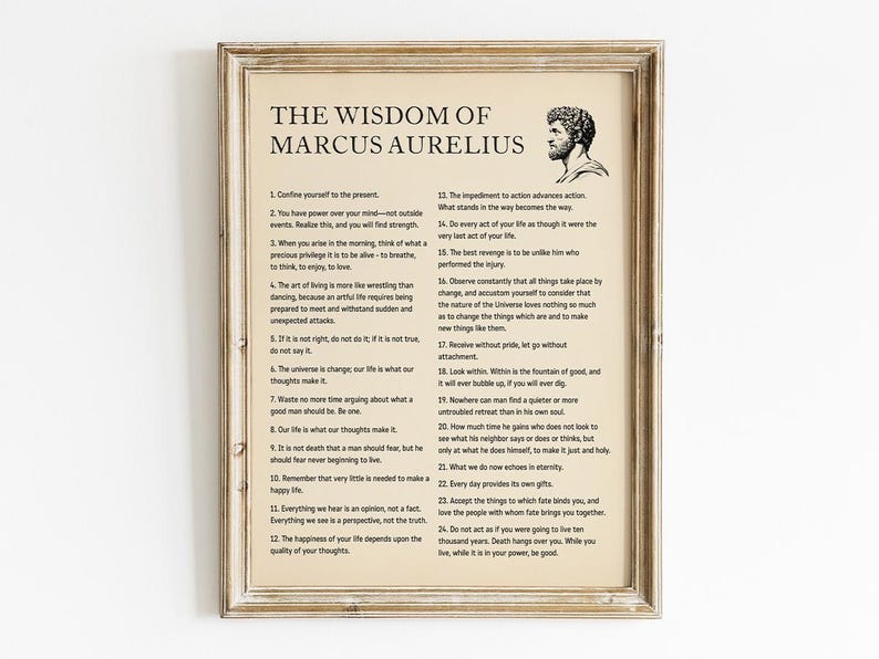 The Wisdom Quotes by Marcus Aurelius Printable, Meditation Print ...