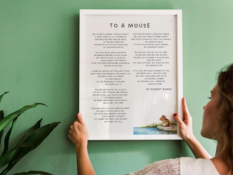 To a Mouse Poem - Robert Burns Printable, Digital Download, Nursery ...