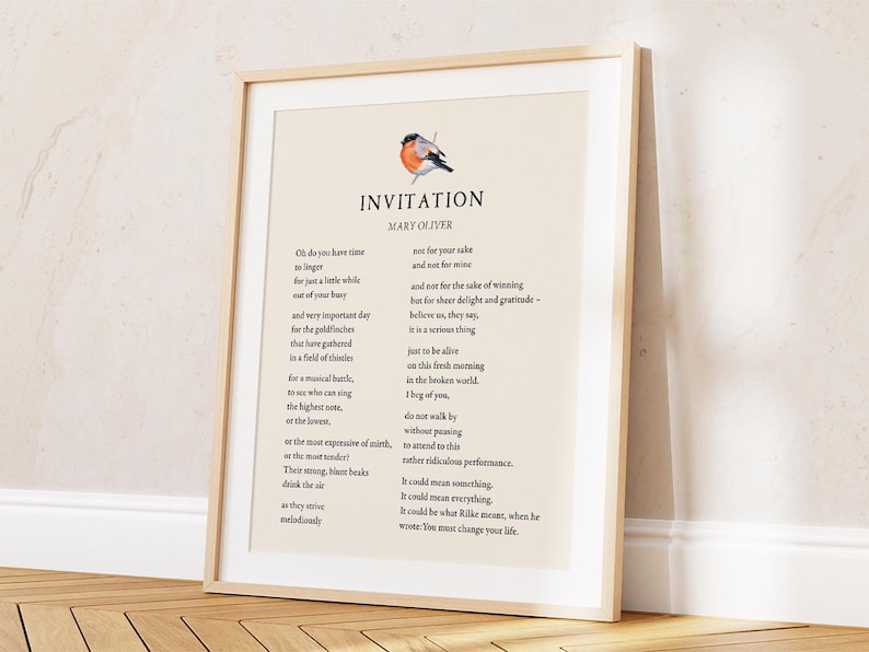 Invitation Poem Printable Mary Oliver, Digital Download, Serene ...
