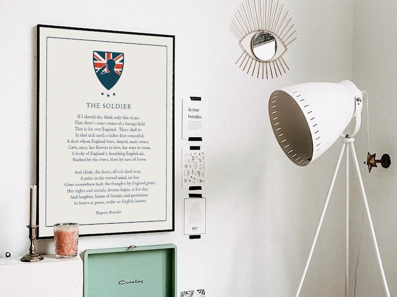 The Soldier Poem - Rupert Brooke Printable, Digital Download, World War ...