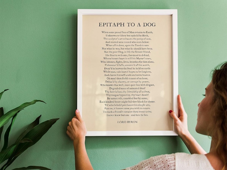 Epitaph to A Dog Poem by Lord Byron Printable, Digital Download, My ...