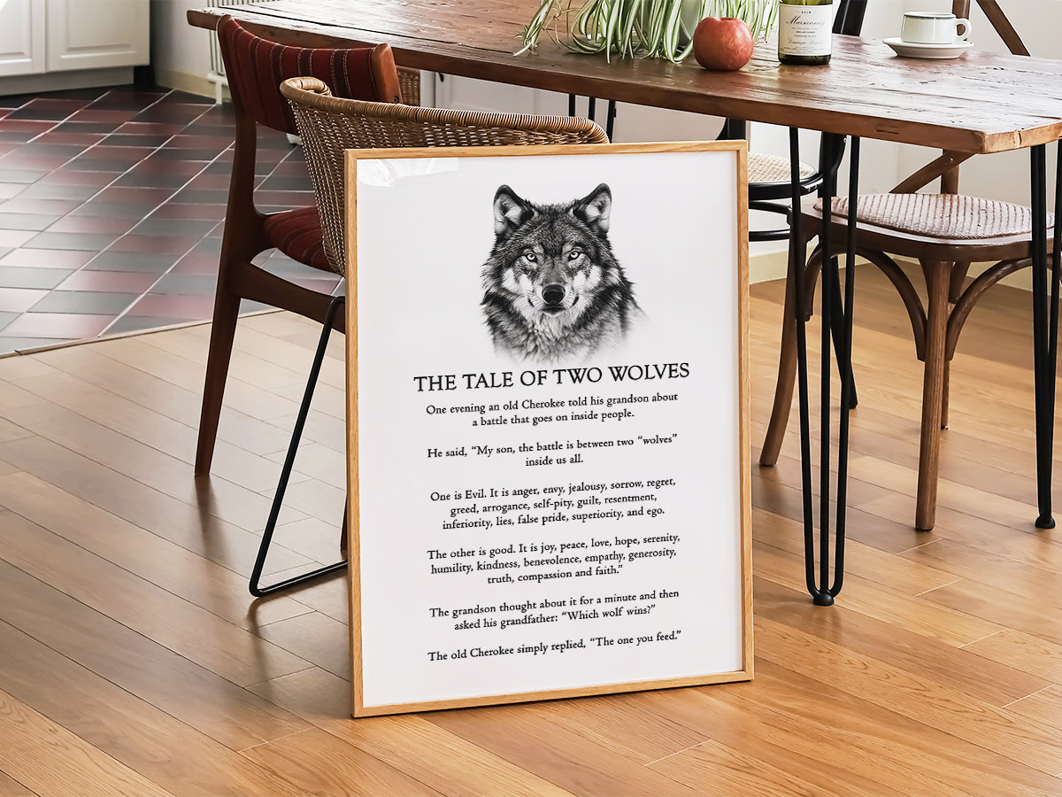 The Tale of Two Wolves - Cherokee Legend Printable, Motivational Print ...