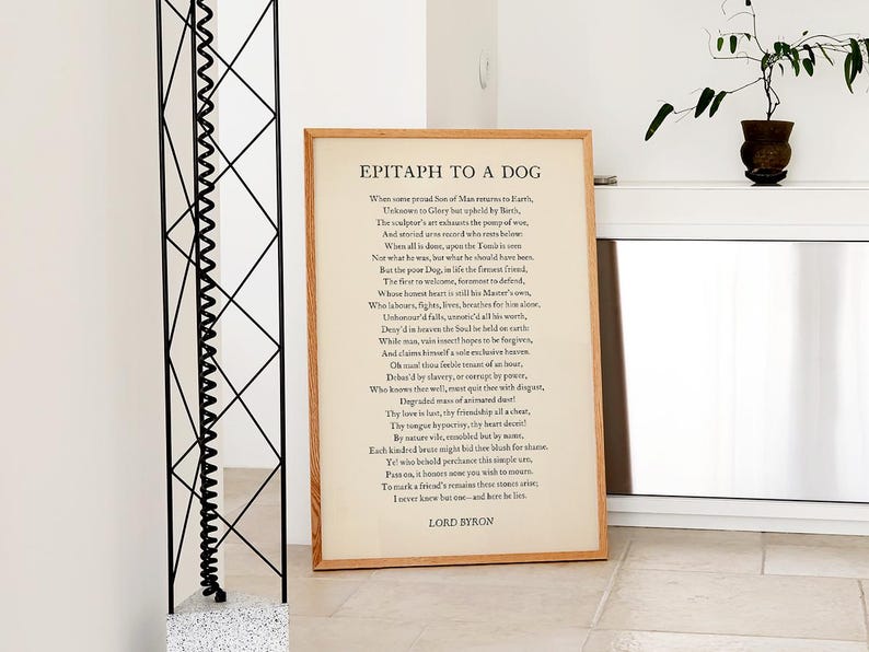 Epitaph to A Dog Poem by Lord Byron Printable, Digital Download, My ...