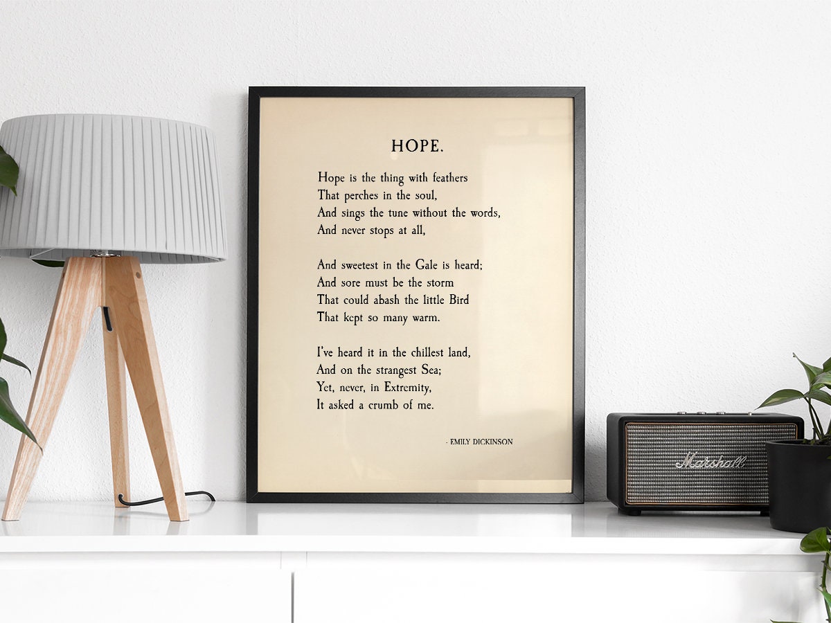 Hope Poem by Emily Dickinson, Vintage Printable, Digital Download ...