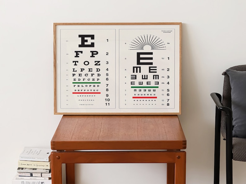 Eye Chart Poster Printable, Digital Download, Optometrist Gift, Vintage ...