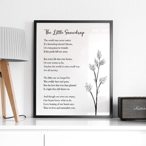 The Little Snowdrop Poem Printable, Miscarriage Art, Digital Download ...