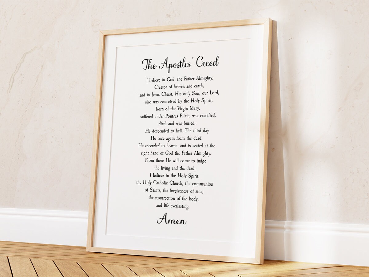 The Apostles Creed Prayer Printable, Catholic Print, Digital Download ...